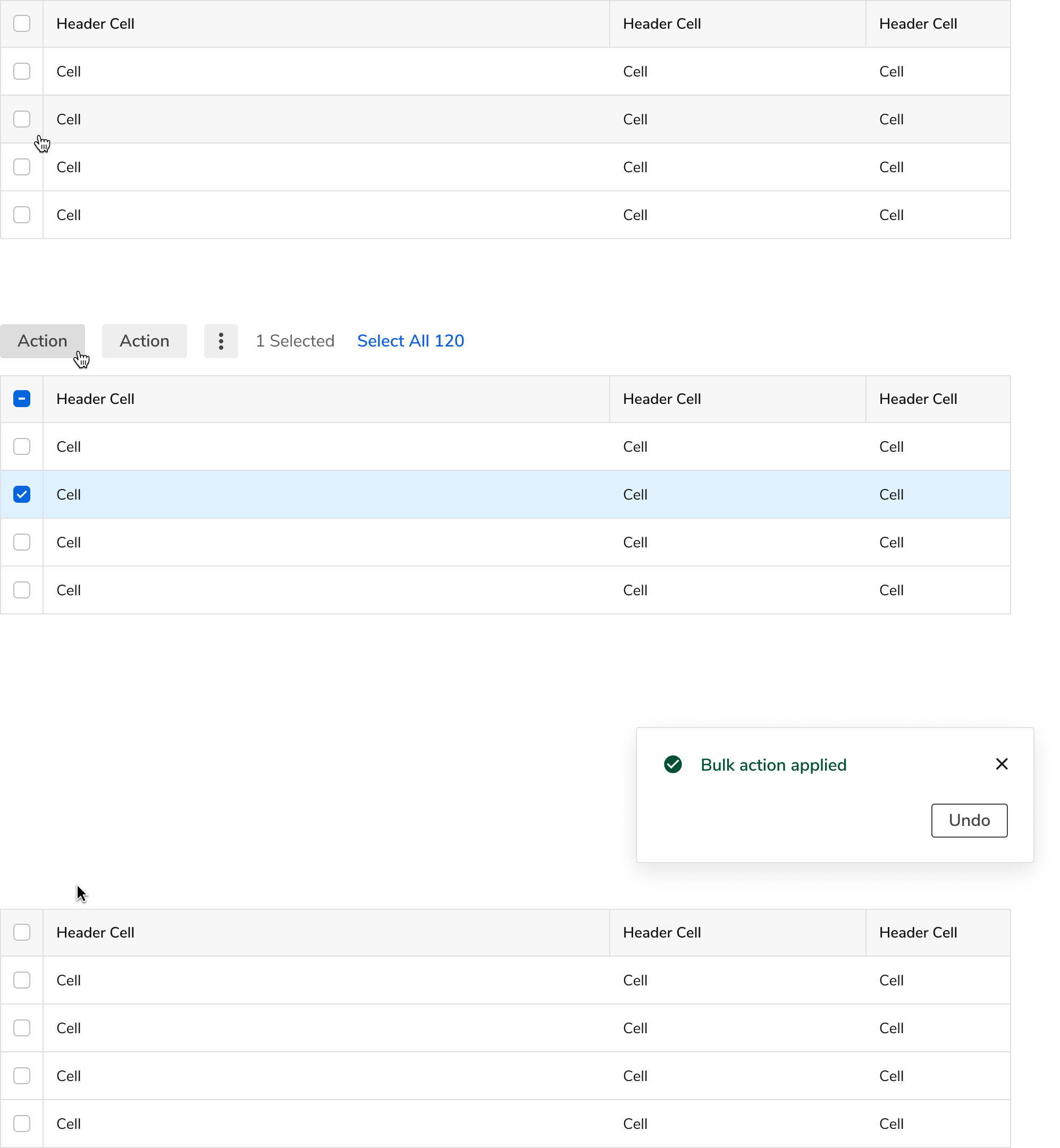 Bulk Actions & Selection